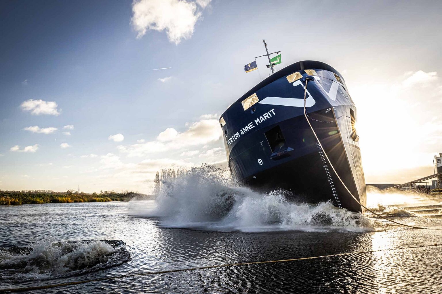 Thecla Bodewes Shipyards successfully launches 7.280dwt vessel ‘Vertom ...
